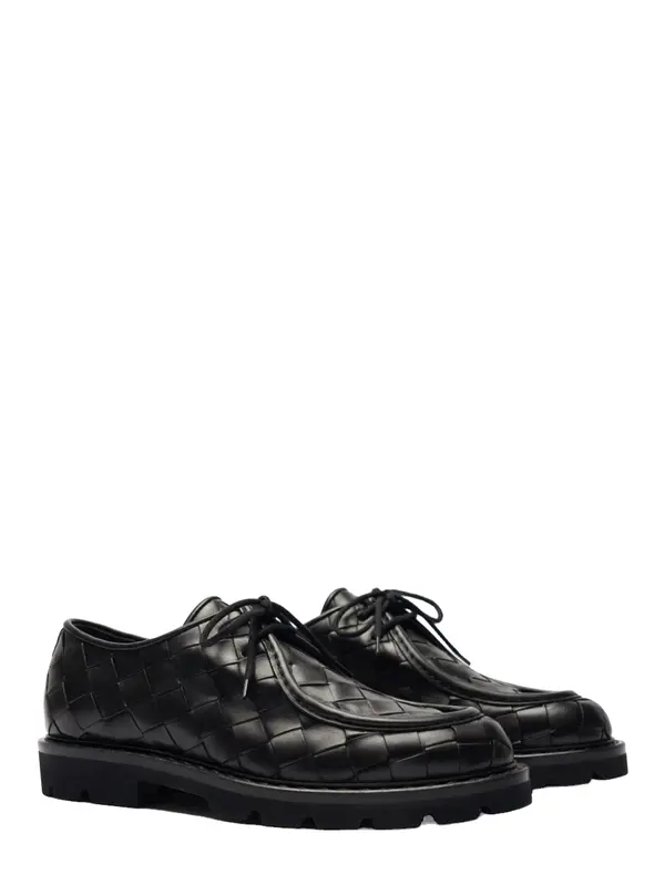 SCAROSSO Damiano Leather Derby Shoes - Black
