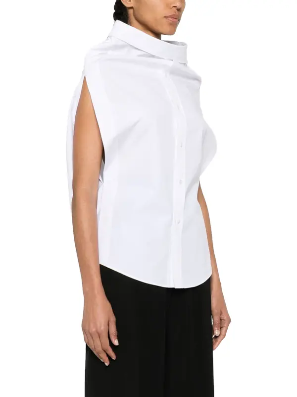 ALAINPAUL Poplin Skirt Shirt - White
