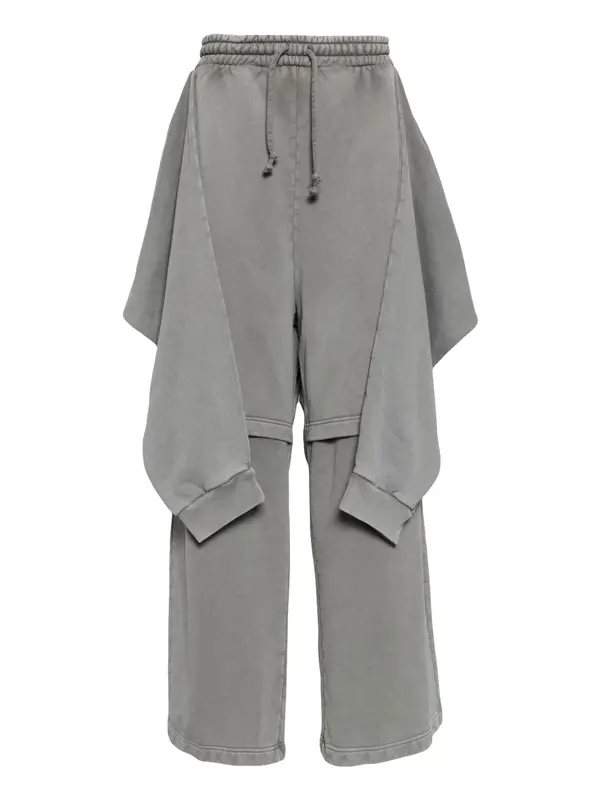 ALAINPAUL Layered Cotton Track Pants - Grey