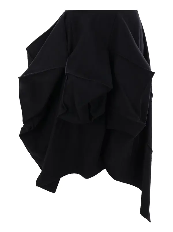 Yohji Yamamoto Asymmetric Wool Skirt - Black