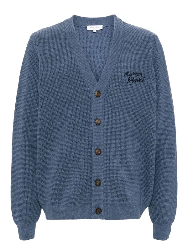 Maison Kitsuné Handwriting Comfort Cardigan - Blue