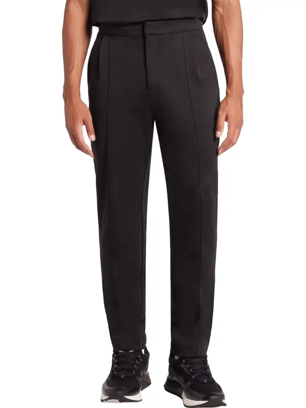 Michael Kors Pressed-crease Tapered Trousers - Black