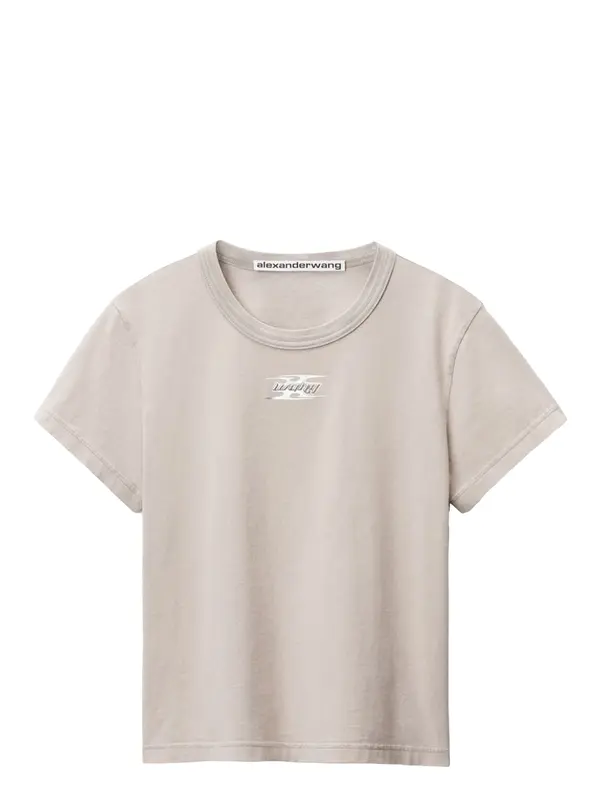 Alexander Wang Blade-logo Cotton T-shirt - Neutrals