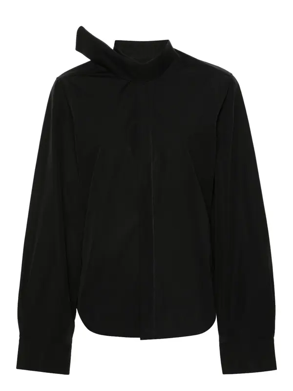ALAINPAUL Scarf-collar Shirt - Black