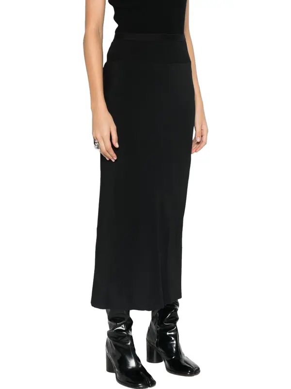 Rick Owens Calf Bias Midi Skirt - Black