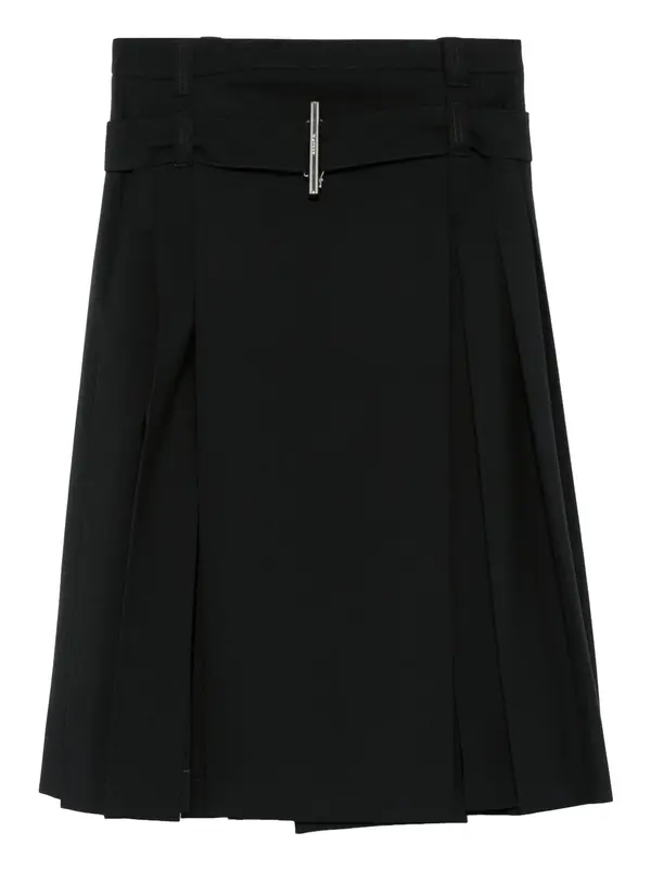 Alexander McQueen Pleated Midi Skirt - Black