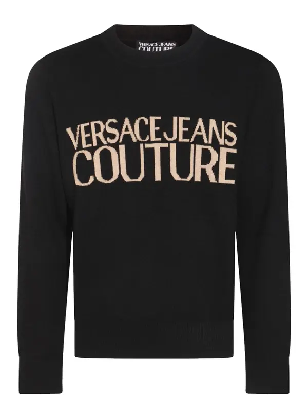 Versace Logo-jacquard Jumper - Black