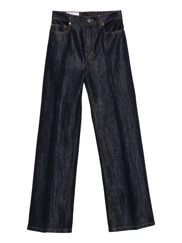Casablanca Lurex-detail Straight-leg Jeans - Blue