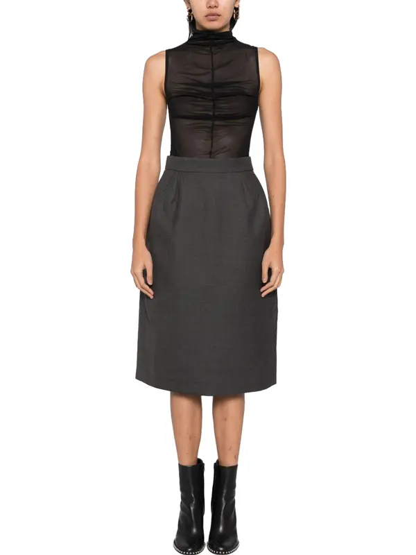 ALAINPAUL Open Tailored Skirt - Grey