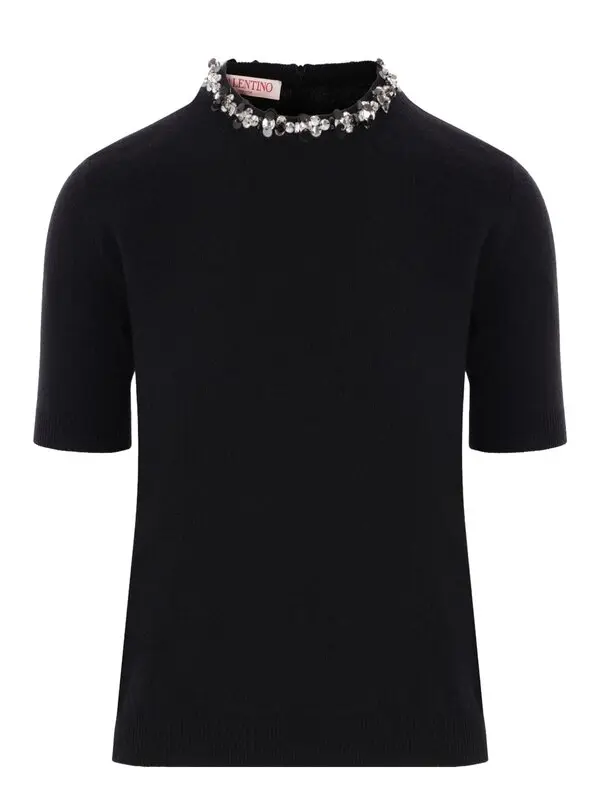 Valentino Garavani Embroidered Wool Sweater - Black