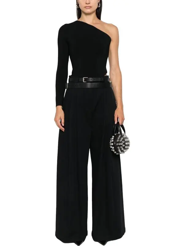 Alexander Wang High-waisted Wide-leg Trousers - Black