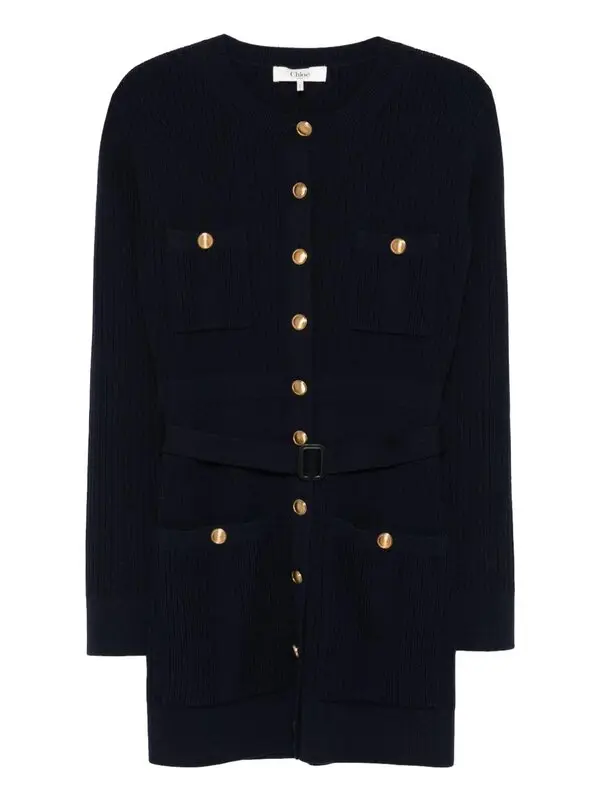 Chloé Long Fitted Cardigan - Blue