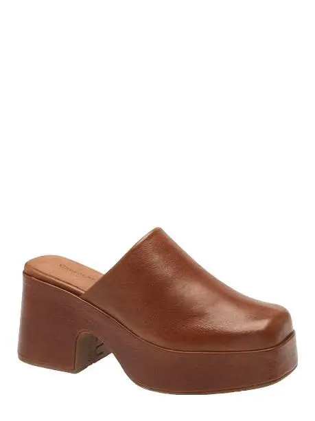 CHOCOLAT BLU Hedia Platform Mule - Cognac Leather