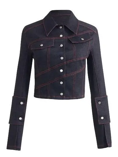 JENDUE Davidson Jacket With Cross Sewed Detail - Deep Blue