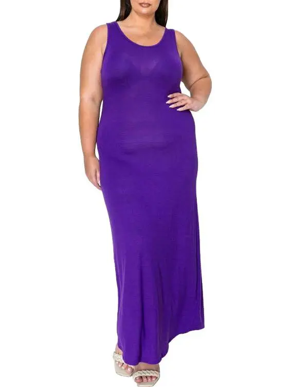 L I V D Everyday Essential Tank Maxi Dress - Purple
