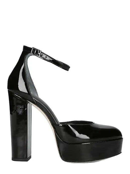 Paige Molly Patent Leather Platform Heels - Black