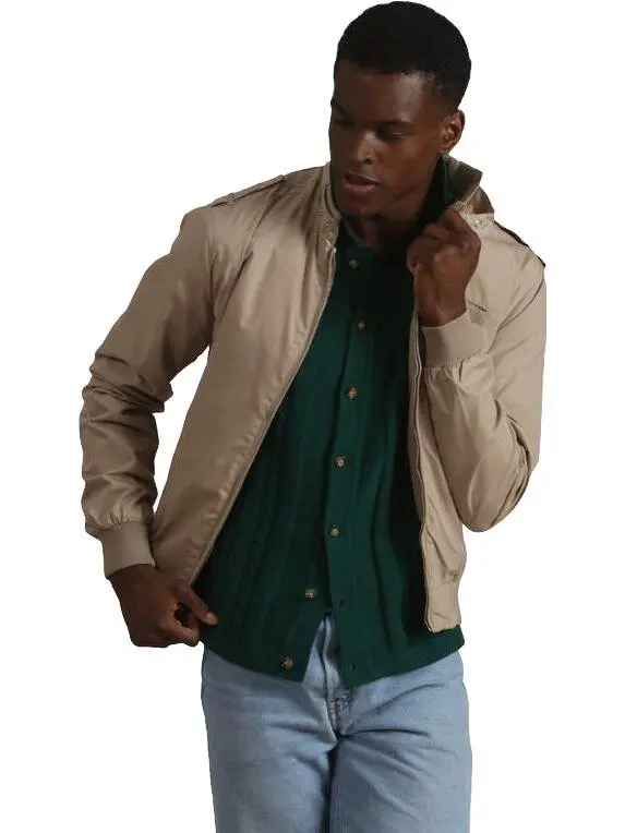 MEMBERS ONLY Classic Iconic Racer Jacket - Khaki