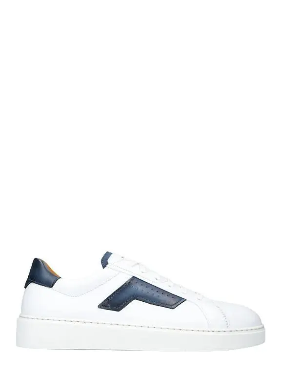 Magnanni Lotto Logo-embossed Leather Low-top Sneakers - White/navy