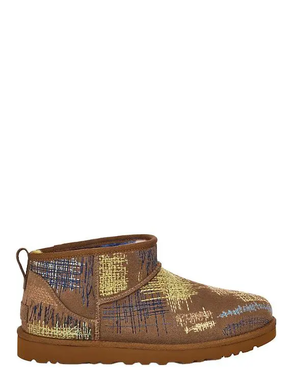 UGG X The Elder Statesman Classic Ultra Mini Ankle Boots - Dk.brn Com