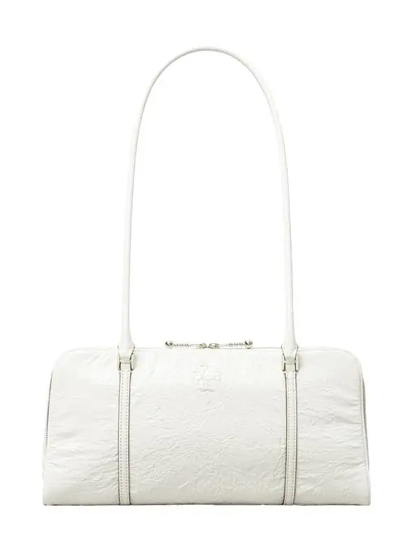 Tory Burch T Monogram Small Metallic Satchel - White