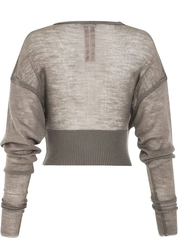 Rick Owens Cropped Virgin Wool Jumper - Grey
