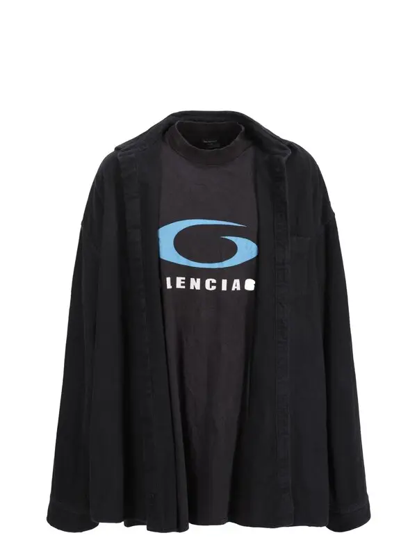 Balenciaga Layered-design Shirt - Black