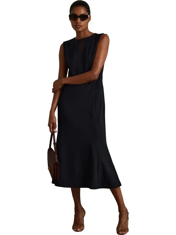 REISS Cassie Fit-and-flare Midi Dress - Navy