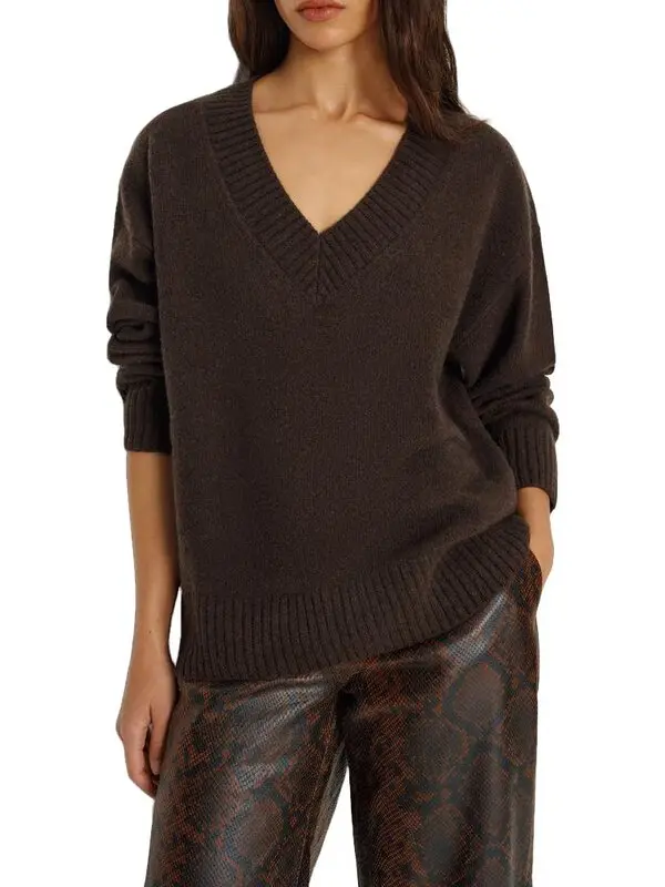 REFORMATION Jadey Oversized Cashmere Sweater - Compost