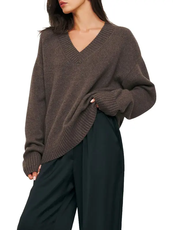 REFORMATION Jadey Oversized Cashmere Sweater - Dachshund