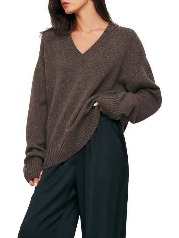 REFORMATION Jadey Oversized Cashmere Sweater - Dachshund