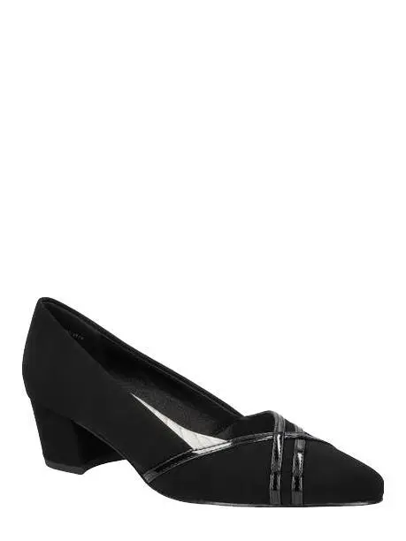 EASY WORKS BY EASY STREET Lotus Pointed Toe Pump - Black Lamy