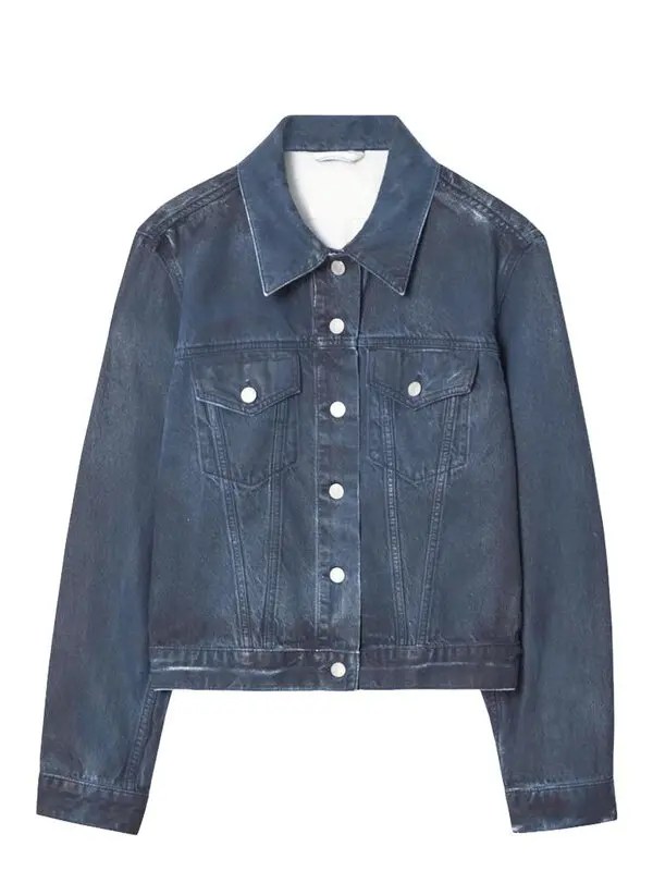 Cos Sprayed-denim Trucker Jacket - Dark Blue