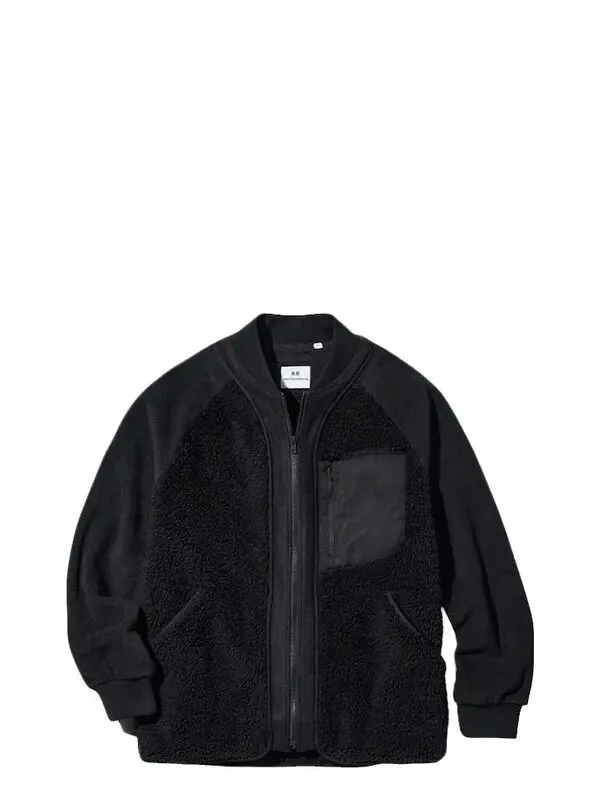 Uniqlo Fleece Oversized Longsleeve Jacket - Black