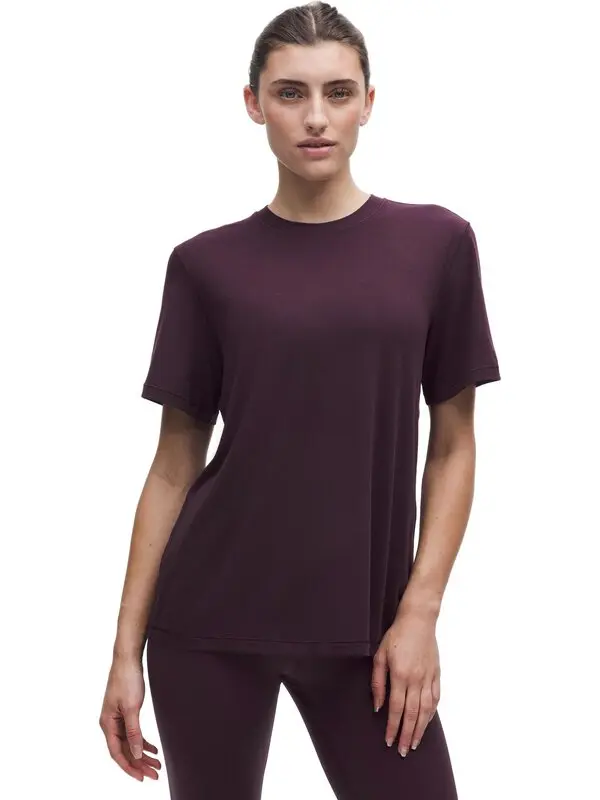 Lululemon Jersey Training Short-sleeve Shirt - Black Plum