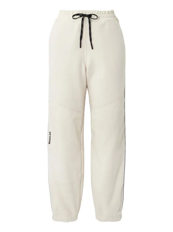 Moncler Shell-paneled Fleece Sweatpants - Cream