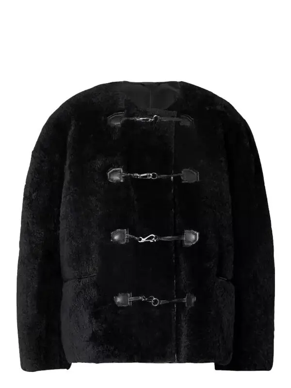 TOTÊME - Leather-Trimmed Shearling Jacket