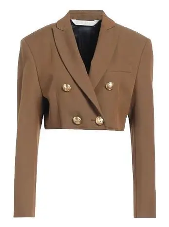 Palm Angels Double-breasted Gabardine Blazer - Military Green