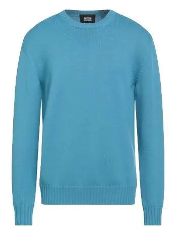 Alpha Studio Merino Wool Crewneck Sweater - Blue