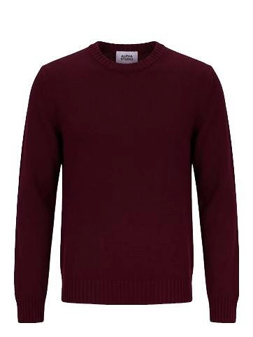Alpha Studio Merino Wool Knit Sweater - Red