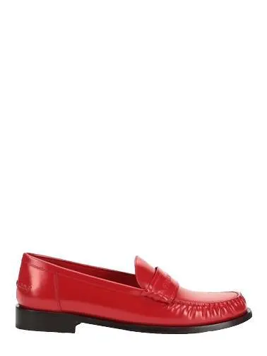 FERRAGAMO Loafers In Cream Calfskin - Red