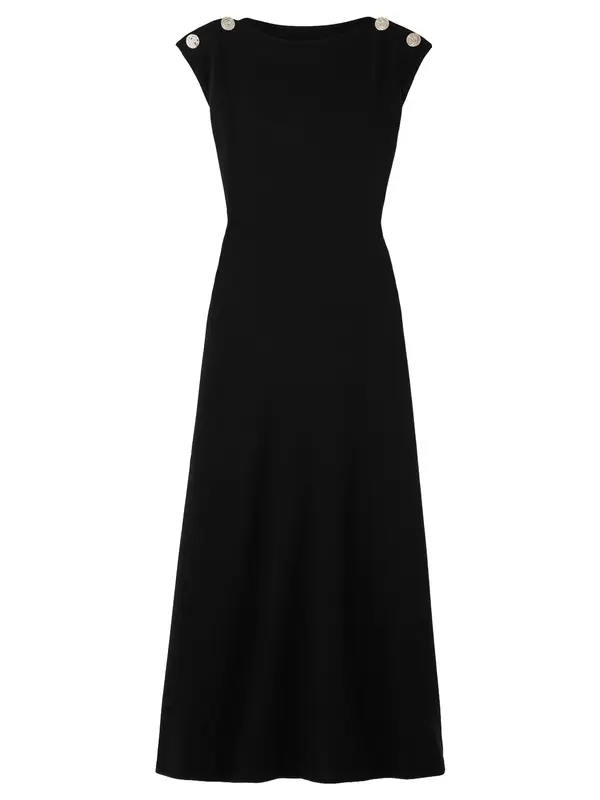 Galvan Fatima Button-detailed Maxi Dress - Black