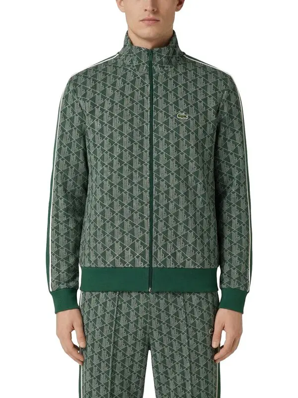 Lacoste Printed Jersey Zip-up Sweatshirt - Blue