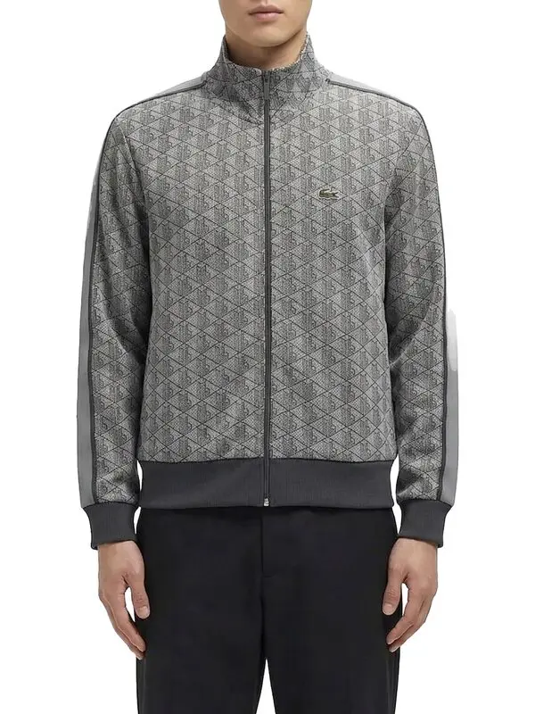 Lacoste Printed Jersey Zip-up Sweatshirt - Grey