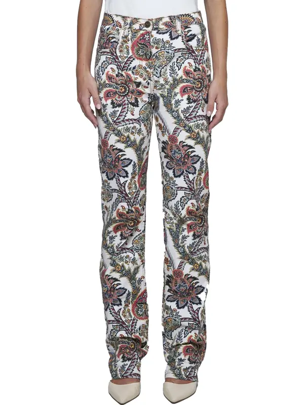Etro Printed Jeans - Beige