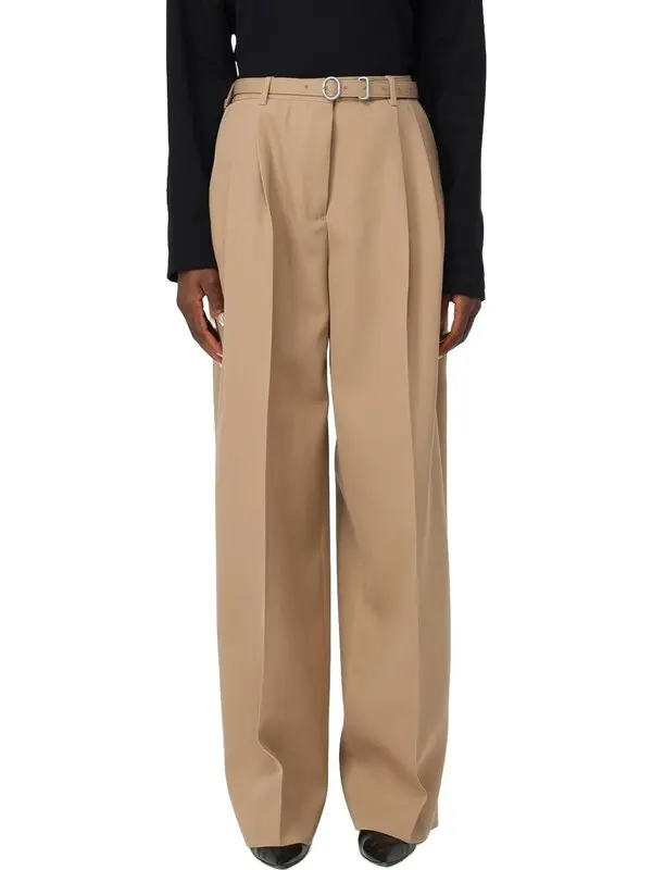 JIL SANDER Tailored Wide Leg Trousers - Beige