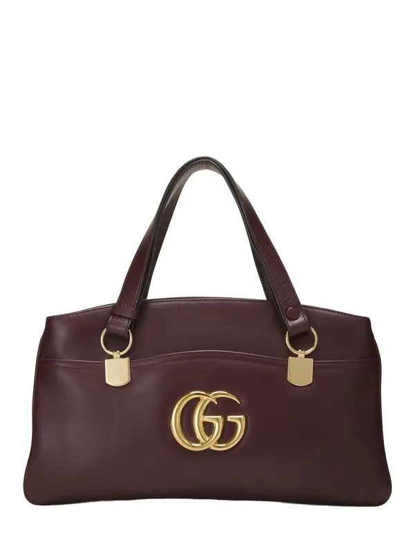 Gucci Gg Leather Arli Shoulder Bag - Burgundy