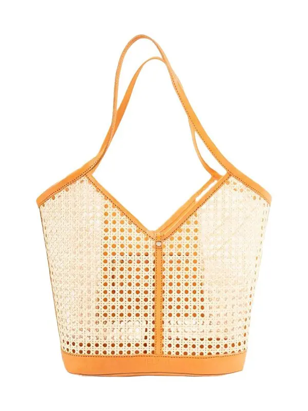 JELAVU Ophelia Cane Tote Bag - Tan