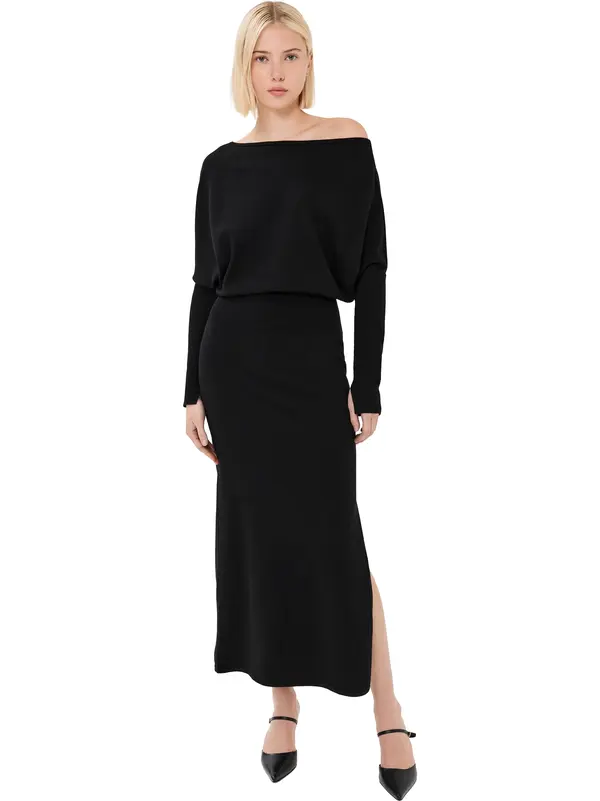 Simkhai Janese Off Shoulder Midi Dress - Black