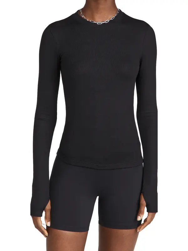 Splits59 Louise Ribbed Long Sleeve - Black