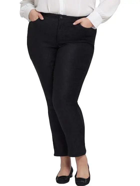 NYDJ Sheri Slim Faux Suede Pants - Black